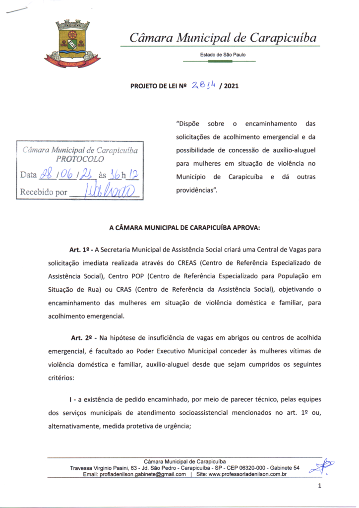PL 2814/2021 – Dispõe sobre o encaminhamento das solicitações de ... PL 2814/2021 – Dispõe sobre o encaminhamento das solicitações de ...